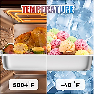 4 Pack Hotel Pans, 1/1 Full Size 4’ Deep Steam Table Pan with Lid, 21" L x 13" W Commercial Stainless Steel Pan Food Containers, Catering Supplies Buffet Display