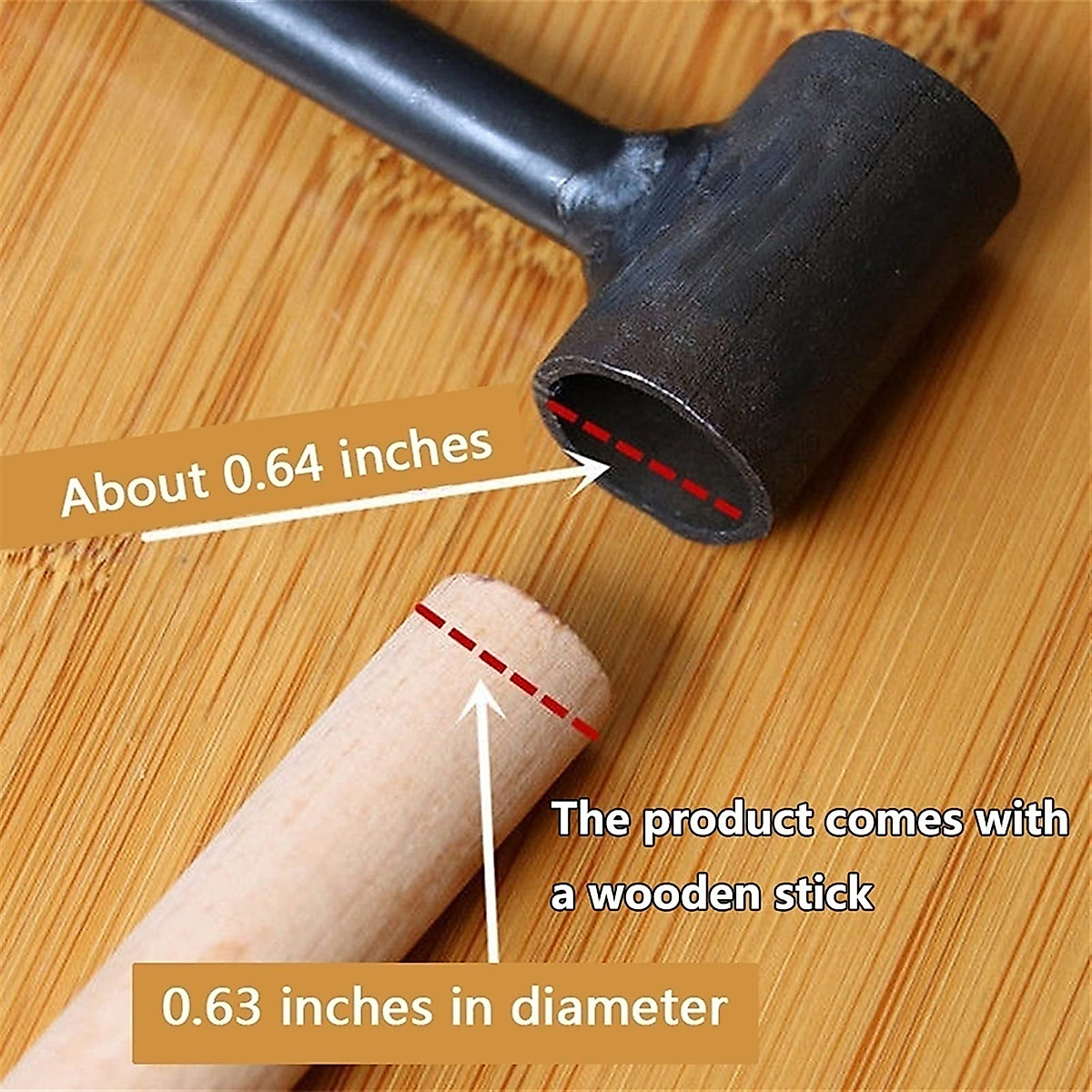 UONDER Multipurpose Manual Survival Drill Bit, with a Wooden Stick Hand Auger Woodworking Hole Saw Bit Fix The ​Tent Nails for Outdoor and Camping Perfect Addition Tool to Survival (Size : 0.866in)