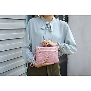 MKF 2 in 1 Crossbody Bags for Women, Wristlet Purse - Ladys Small PU Leather Messenger Handbag - Adjustable Strap Tan