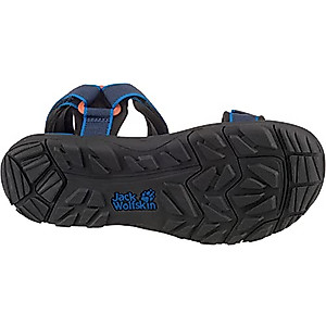 Jack Wolfskin Seven Seas 3 Sandal Hiking Boot, Blue/Orange, 12 US Unisex Big Kid