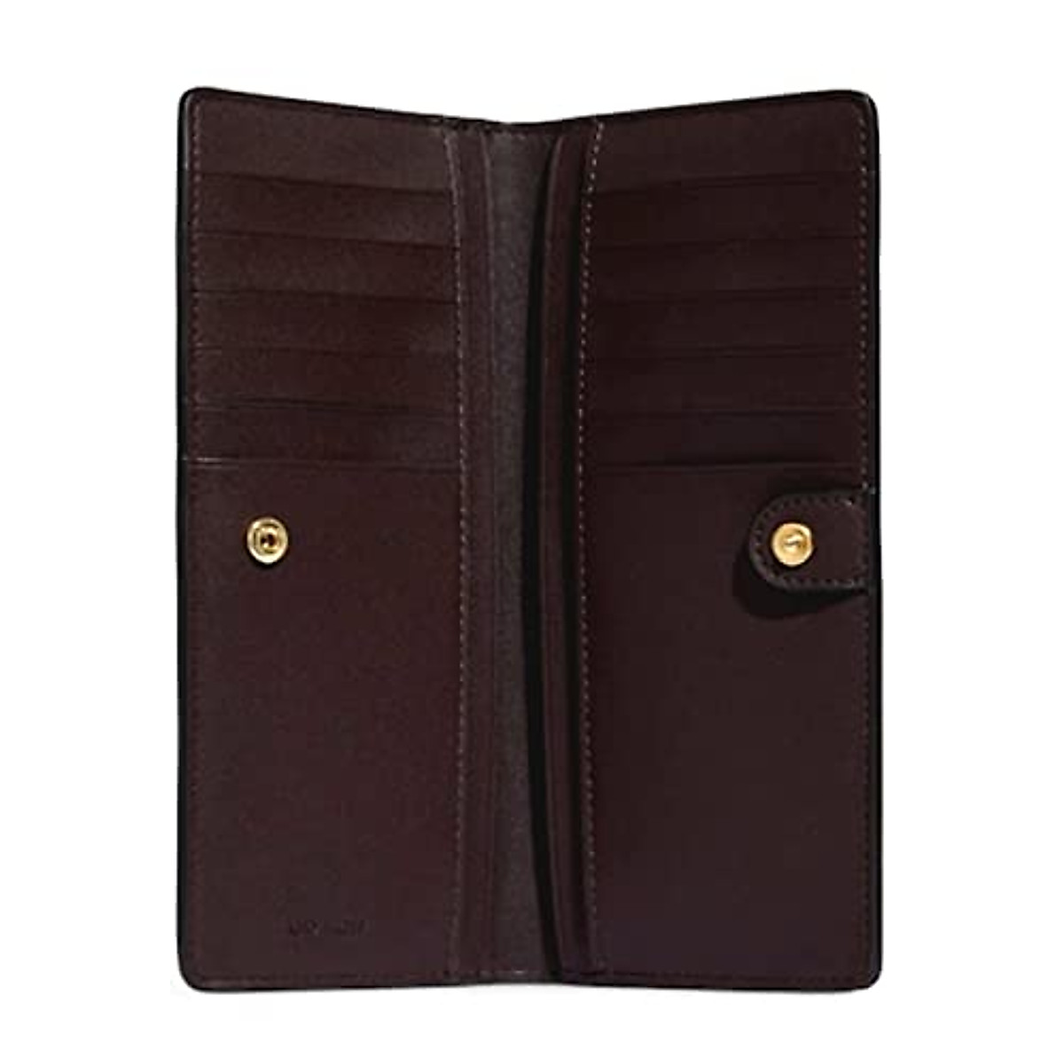 COACH Womens Slim Wallet In Leather (Penguin Print- Gold/Black Multi)