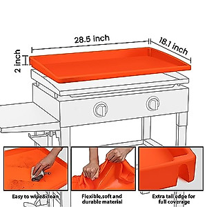 Vangostella 28 inch Griddle Mat Cover for Blackstone,Upgrade Full Edge Coverage-Heavy Duty -Food Grade Silicone Grill Cover, Cooking Surface Protective Mat Cover for Blackstone 28" Griddle ¡­