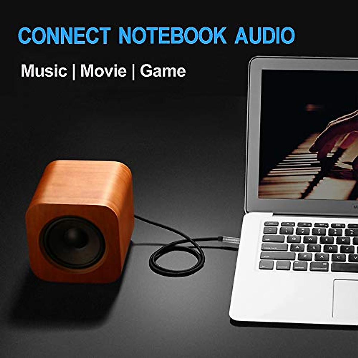 MaGeek 3.5mm Audio Aux Cord, Male to Male Auxiliary Audio Cable Compatible with Beats Headphones, iPhone, iPod, iPad, Car Audio, or Any Audio Device with 3.5mm Aux Port (Black) (1-Pack_10ft)