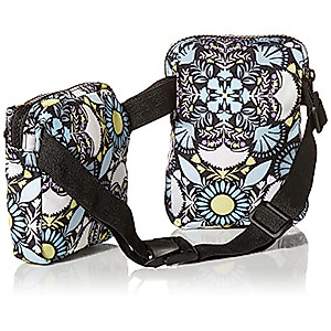 Vera Bradley Women's Recycled Lighten Up Reactive Convertible Belt Bag Sling Crossbody Bag, Plaza Medallion, One Size