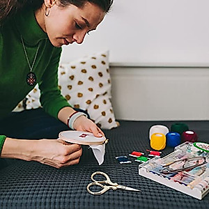 XCRUI 2Pack Embroidery Scissors, Stainless Steel Sharp Stork Scissors for Embroidery,Paper Cutting, Sewing, Craft, Art Work & Daily Activities(Gold)