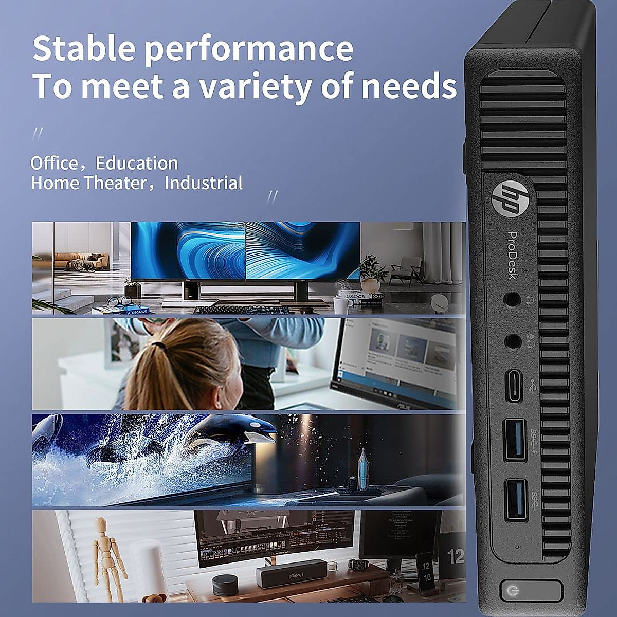 HP ProDesk 600 G2 Refurbished Tiny Desktop Computers Mini PC,i3 Micro 32GB Ram 1TB SSD,AX210 Built-in WiFi,Dual Monitor Support,HDMI,VGA,DP,Win10 Pro,Wireless K&M Brand TJJ Mouse Pad(Renewed)