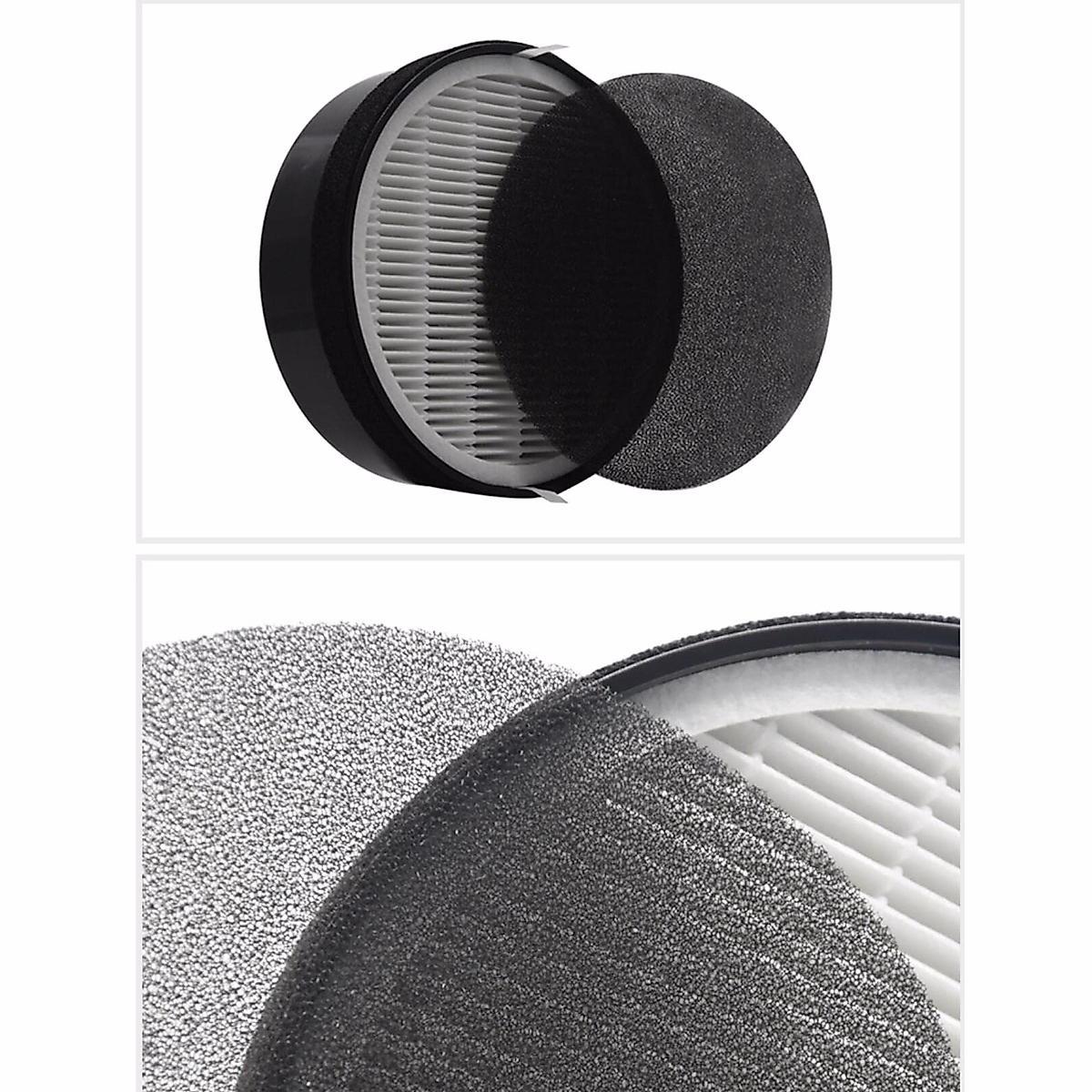 AMSAMOTION LV-H132 Air Purifier Replacement Filter, True HEPA Filter, LV-H132-RF, Compatible with Levoit LV-H132 Air Purifier 2pack