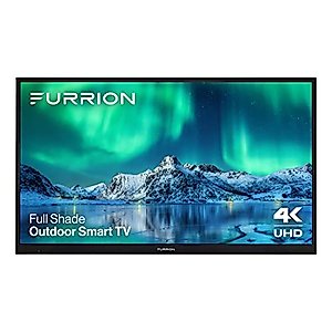 Aurora 50-Inch Full-Shade 4K LED Outdoor Smart TV - Weatherproof HDR10 LED Outdoor Television with Anti-Glare, 400-Nit LED Screen, RangeXtend External Antennas for Fully Shady Outdoor Living Areas