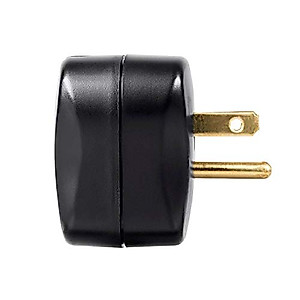 Monoprice 115877 1 Outlet Portable Mini Power Surge Protector Wall Tap - Black | UL Rated 540 Joules With Grounded And Protected Light Indicator