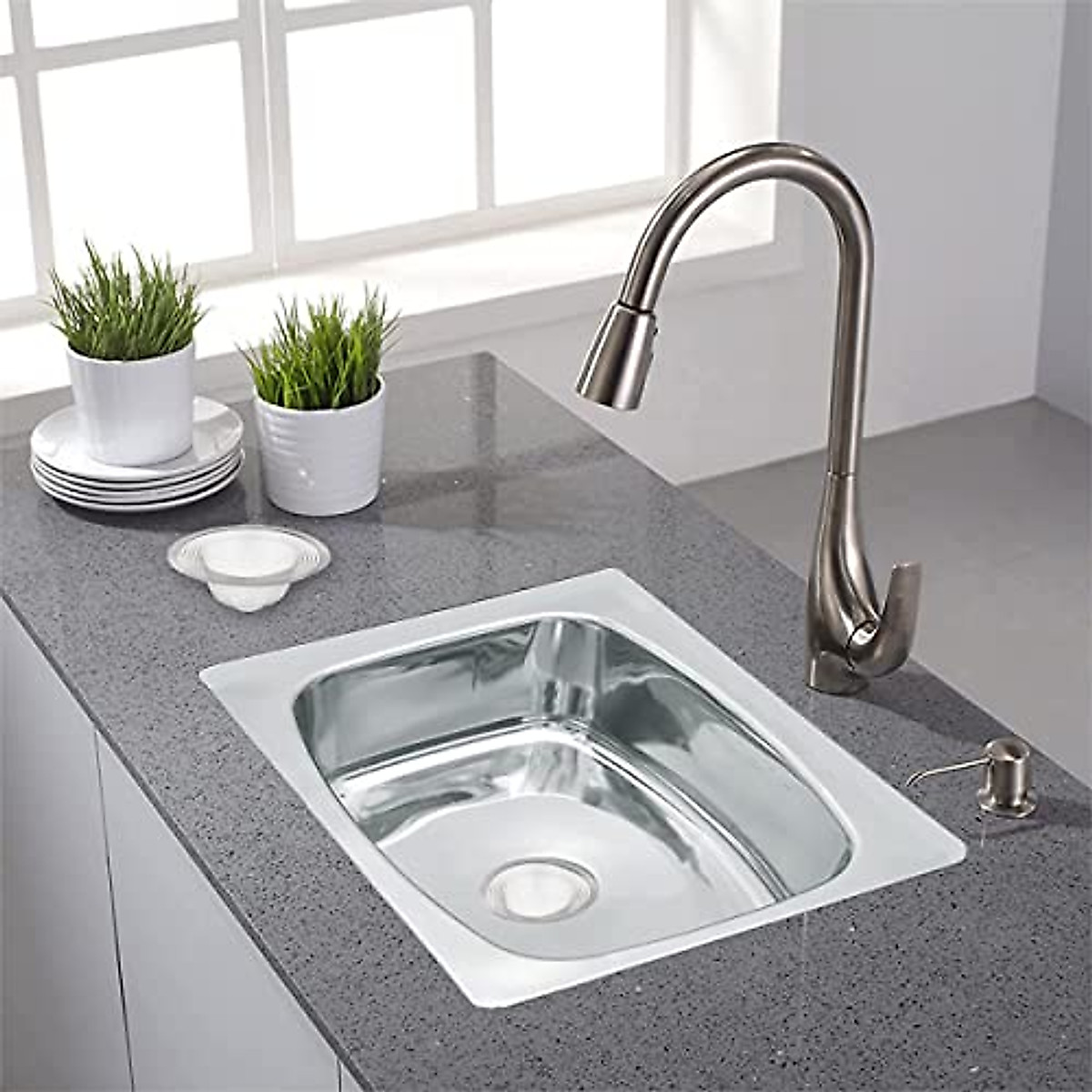 HIC Kitchen Mesh Sink Strainer, 18/8 Stainless Steel, Set of 2, 4.5-Inches