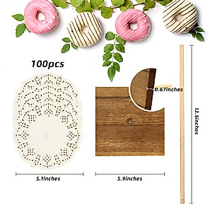 YESSAP Farmhouse Donut Stand, 3PCS Wooden Donut Holder Display 27 Donuts, Reusable Bagel Donut Holder Stands for Wedding Birthday Party Decoration Baby Shower