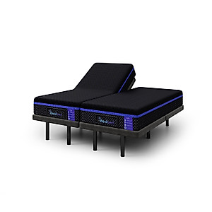 iDealBed S4 Nebula Luxury Hybrid Mattress + 5i Custom Adjustable Bed Sleep System, Comfort, Cooling & Support, Advanced Silent Operation, Wallhugger (Nebula Medium Soft, Split California King)