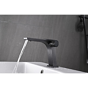 Bathroom Sink Faucet fit Single Handle Single Hole for Bathroom,Lavatory,Vanity Brass Matte Black Include 2 US Standard 3/8" Hoses