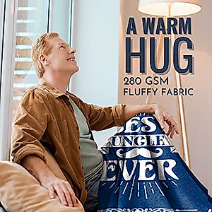 InnoBeta Gifts for Uncle, Throw Blanket for Uncle, Presents from Niece and Nephew for Christmas, Birthday, Father's Day - 50" x 65" Best Uncle Ever