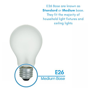 Xtricity A19 Frosted Incandescent Rough Service Light Bulb, 60 Watt, 2700K Soft White, E26 Medium Base, 550 Lumens, 130V (12 Pack)