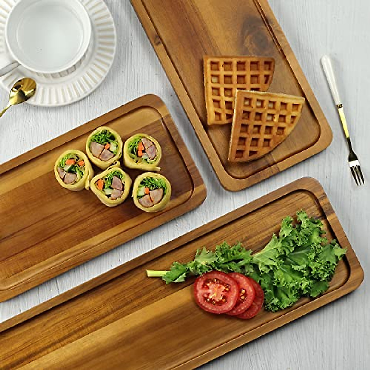 3 Tier Serving Tray Can Collapsible, Acacia Wooden Cupcake Stand Three Tiered, Tier Serving Stand with 3 Acacia Wooden Serving Platters for Entertaining, Rustic Wood Tray Vintage Party Buffet, Cupcake