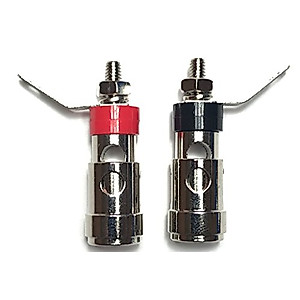CESS Amplifier Terminal Connector Binding Post Push Quick Type -Binding Post Spring Loaded Press Subwoofer Basket Terminal (4 Pack)