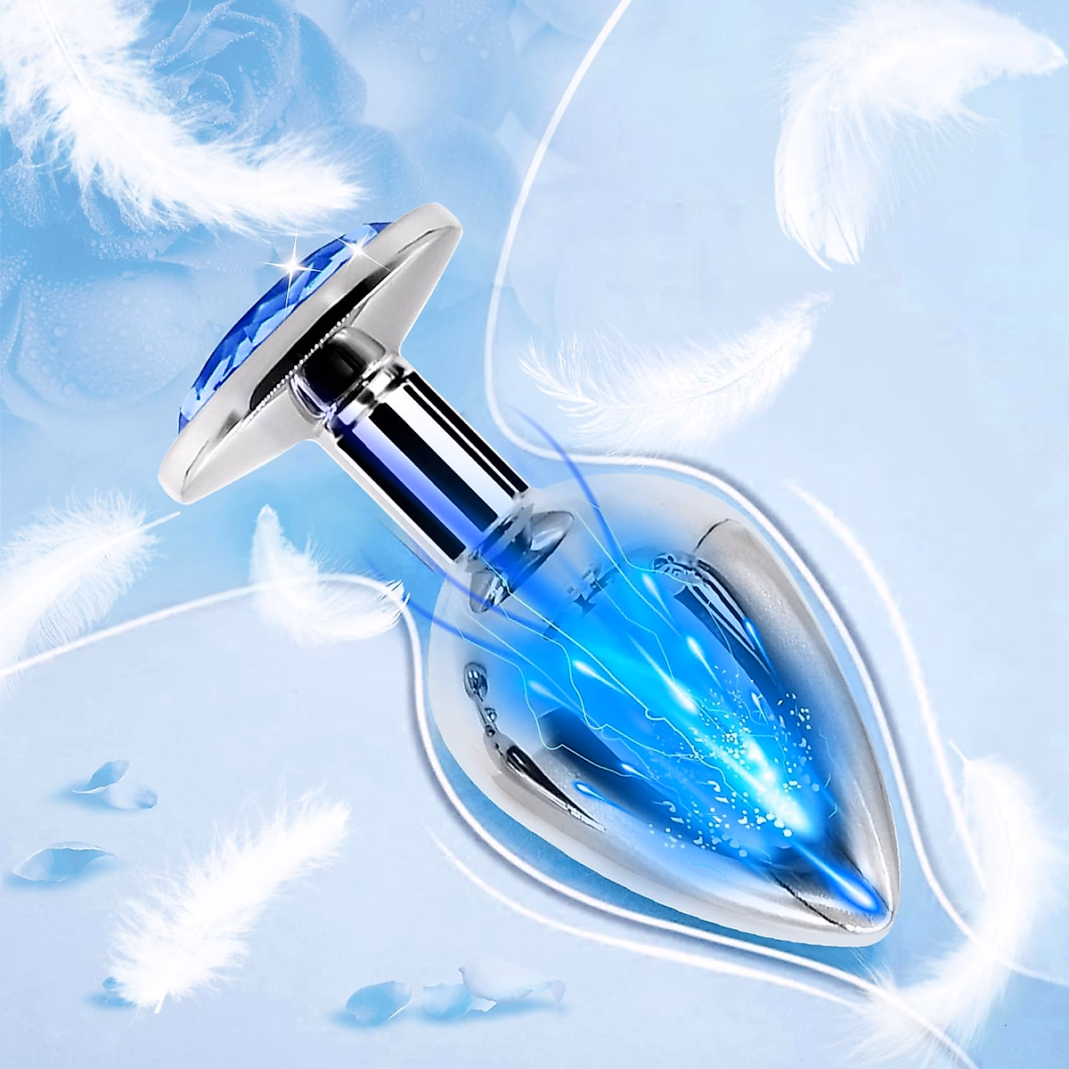 3 Sizes Stainless Steel Trainer Kit Suction Cup Realistic Classic Plug Double Headed (Blue