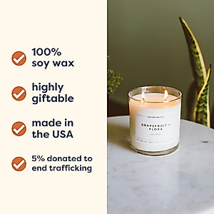 Calyan Wax Co. 2 Wick Candle, Cedar + Tobacco Scented Candle, 37 Hour Burn Time, Aromatherapy Soy Candles, Non Toxic & Vegan Soy Wax, Glass Tumbler Scented Candles, 12.5oz