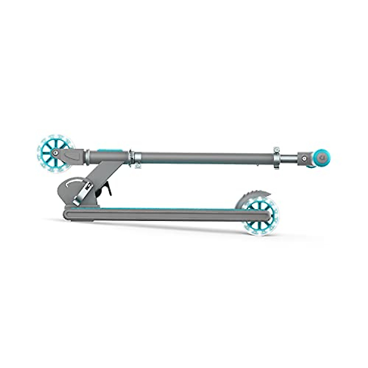 Jetson Scooters - Leo Kick Scooter (Blue) - Collapsible Portable Kids Push Scooter - Lightweight Folding Design with High Visibility RGB Light Up LEDs Wheels and Adjustable Height Handlebars
