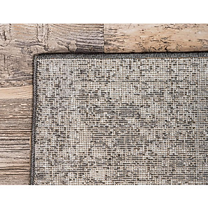 Unique Loom Sofia Collection Area Rug - Casino (6' 1" x 9' Rectangle, Dark Gray/ Ivory)