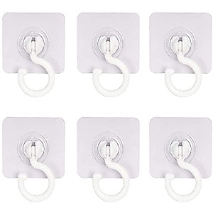 Heavy Duty Adhesive Wall Hook Under Cabinet Hooks for Hanging Clothes,Bag, Hat,Towel Hanger Kitchen Bathroom Wall Hanger Swivel Utility Hook (White)