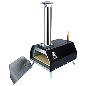 Elevon Pizza Oven Wood Fired Pizza Maker, Portable Stainless Steel, Pizza Grill, Outdoors with Pizza Peel and Pizza Stone