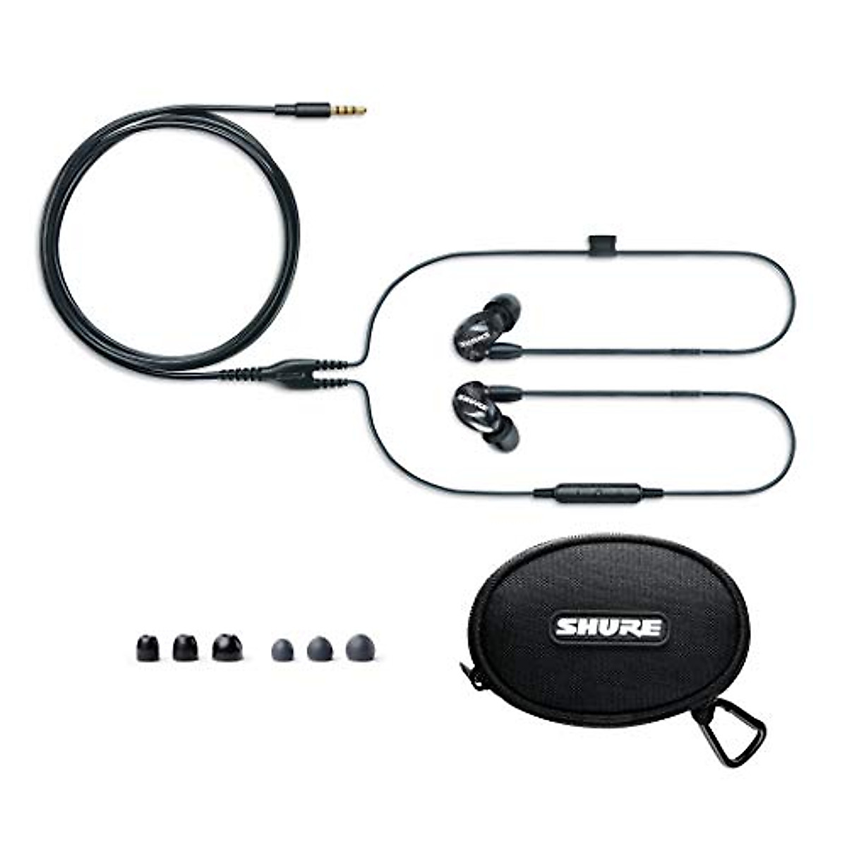 Shure SE215 Sound Isolating Earphones with 3.5mm Cable, Remote and Mic, Black