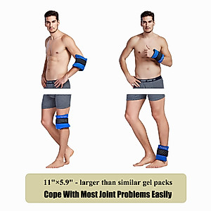 Koo-Care Flexible Gel Ice Pack & Wrap with Elastic Strap for Hot Cold Therapy - Great for Sprains, Muscle Pain, Bruises, Injuries, Etc. (Neck, Arm, Elbow, Waist, Knee, Ankle)(Medium)