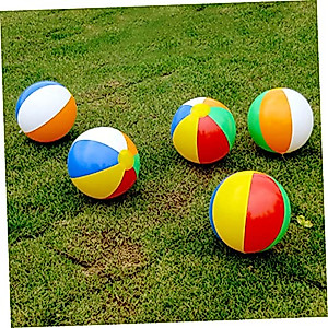 ibasenice 24 Pcs Inflatable Ball Outdoor Toy Outside Summer Toys Kids Beach Toys Blowing Pool Ball Colored Rainbow Beach Balls Outside Toys Water Balloons Water Ball Toy PVC Play Ball PVC