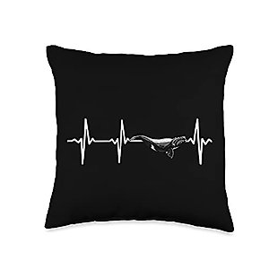 Love North Atlantic Right Whale Co North Atlantic Right Heartbeat Whale Lovers Throw Pillow, 16x16, Multicolor