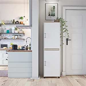 SystemBuild Whitmore 2 Door Kitchen Pantry Cabinet, White