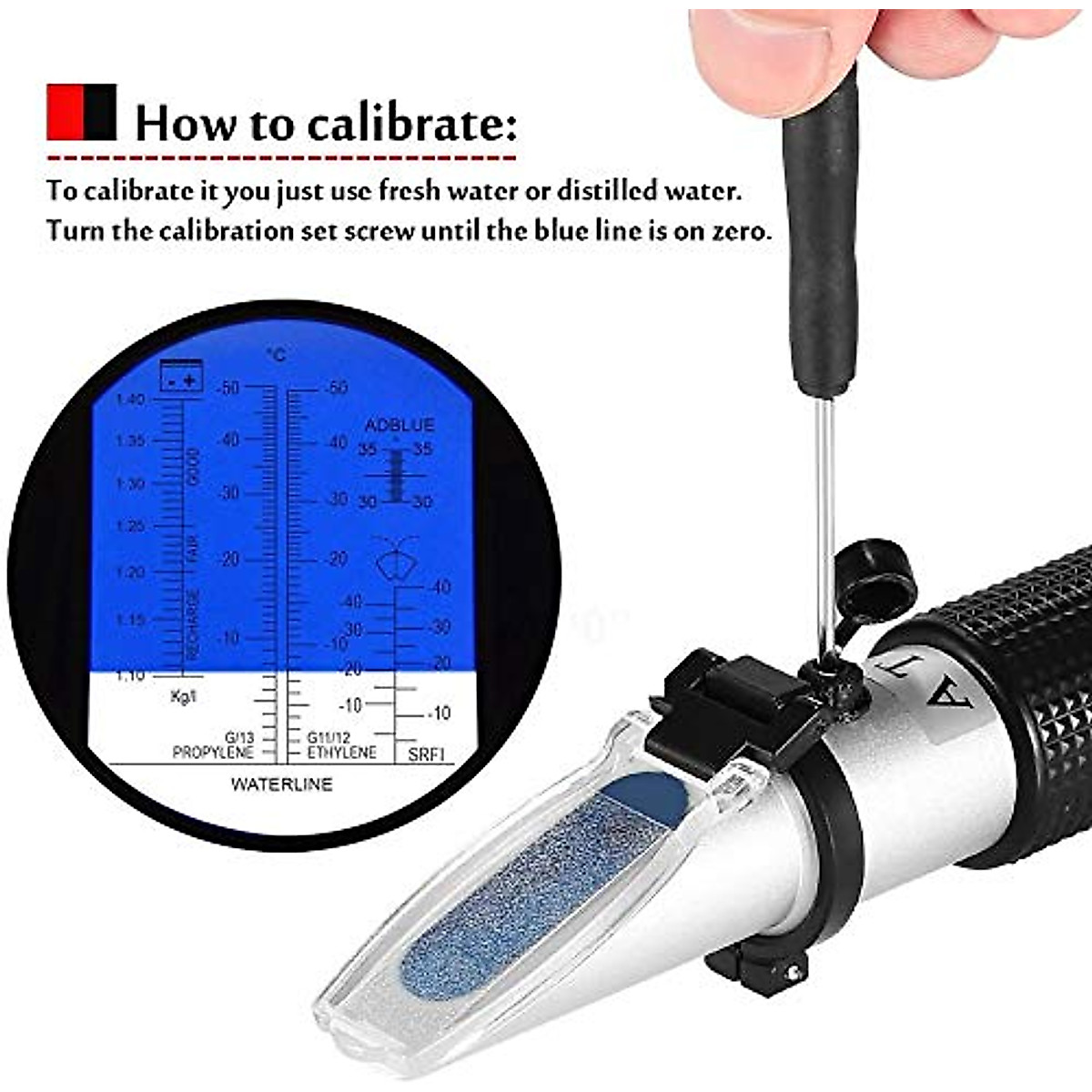 DLH Antifreeze Refractometer Freezing Point RHA-701ATC Car Urea 5 in 1 Tester Ethylene Propylene Glycol Battery Fluid