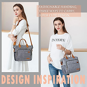 TuErCao Insulated Lunch Bags for Women Men - Freezable Leakproof Adult Lunch Box for Work Office School - Reusable Lunch Tote Bag Portable Soft Side Cooler Bag for Travel Beach Picnic Camping