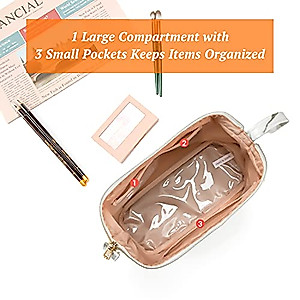 OCHEAL Small Marble Makeup Bag, Small Cosmetic Bags for Women,Large Capacity Portable Cosmetic bag Storage Organizer for Purse Everyday Use (Small, Marble)