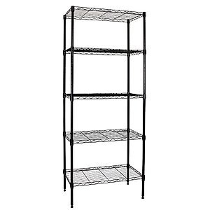 Apollo Hardware Black 5-Shelf Wire Shelving 24"x14"x60" (Black)