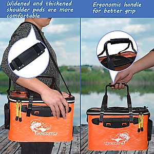 WHCDSTGJ Transparent Top Cover Fishing Bucket, Foldable Fish Bait Bucket, Multifunctional Minnow Bucket, Live Fish Container, Fish Protection Bucket, Outdoor Camping Fishing Bag.