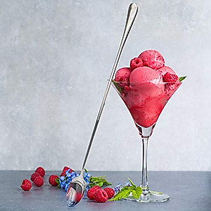 GLAMFIELDS 12-Inch Long Handle Mixing Spoons, Iced Teaspoons, Ice Cream Spoon, Stainless Steel Cocktail Stirring Spoons, Set of 4