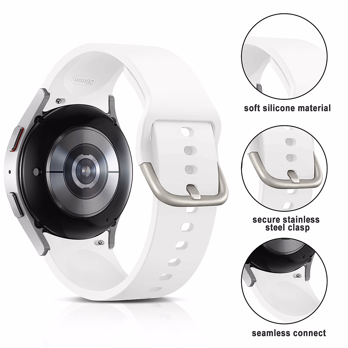 15Pack Galaxy Watch 7/6/5/4/FE Band 44mm 40mm,for Samsung Galaxy Watch 6/4 Classic Band 47mm 43mm 46mm 42mm Women Men,Silicone Sport Strap Galaxy Watch 5 pro 45mm,No Gap Bracelet Replacement Wristband