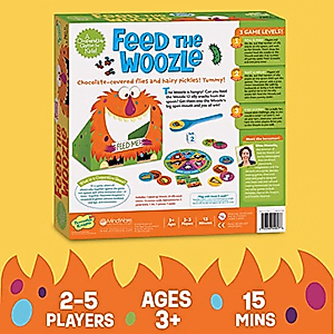 Peaceable Kingdom Feed The Woozle Cooperative Game for 2 to 5 Kids Ages 3+ - Learn Social Skills While Completing Physical Challenges