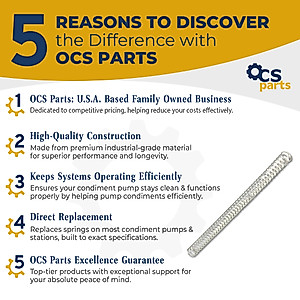 OCS Parts 82077 10-Inch Spring for Server Food Service Pumps | 2-Pack | Condiment Pump Replacement Spring Replaces Server 82077