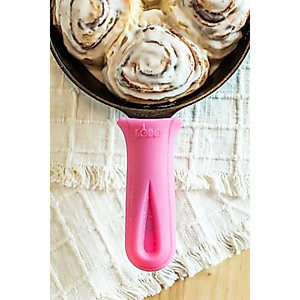 Lodge Silicone Deluxe Dolly Parton Hot Handle Holder - Dishwasher Safe Hot Handle Holder Designed for Lodge Cast Iron Skillets - Reusable Heat Protection Up to 500° - Roller-Disco Pink