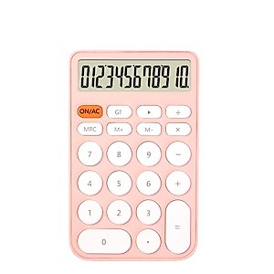 AOAILION Standard Calculator 12 Digit with Large LCD Display and Round Button Candy Color Calculator Portable for Office, Home, School (Pink)