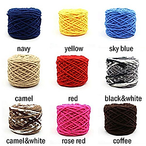 SUGN DIY Multicolor Warm Sewing Thick Plush Soft Chenille Yarn Knitting Rope Velvet Thread Baby Cord(Coffee&Green)