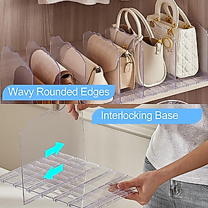 EFOBO Purse Organizer for Closet, Customizable Dividers, Clear Shelf Dividers for Closet Organizer, Handbag Organizers