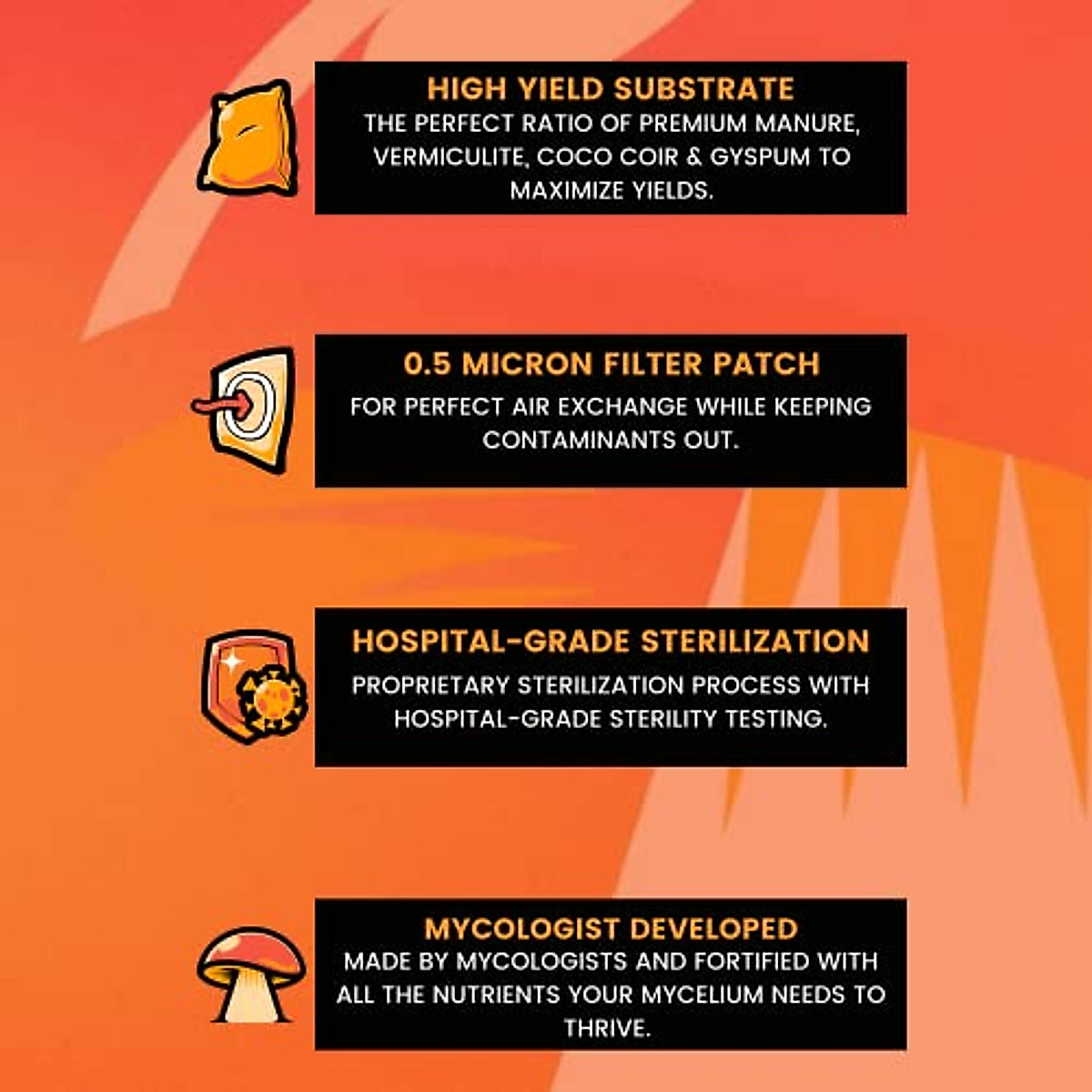 MushroomSupplies.com Mushroom Substrate| Premium Manure, Vermiculite, Coco Coir & Gypsum | 0.2 Micron Filter Grow Bag | Mycologist Developed Kits