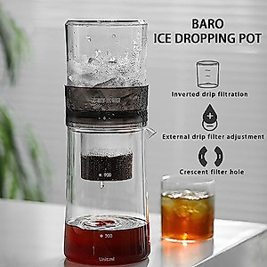 MHW-3BOMBER Cold Drip Coffee Maker Iced Brew Dripper Coffee Maker With Adjustable Water Flow Dutch Coffee,Borosilicate Glass 600ML 2-4Cup ID5900