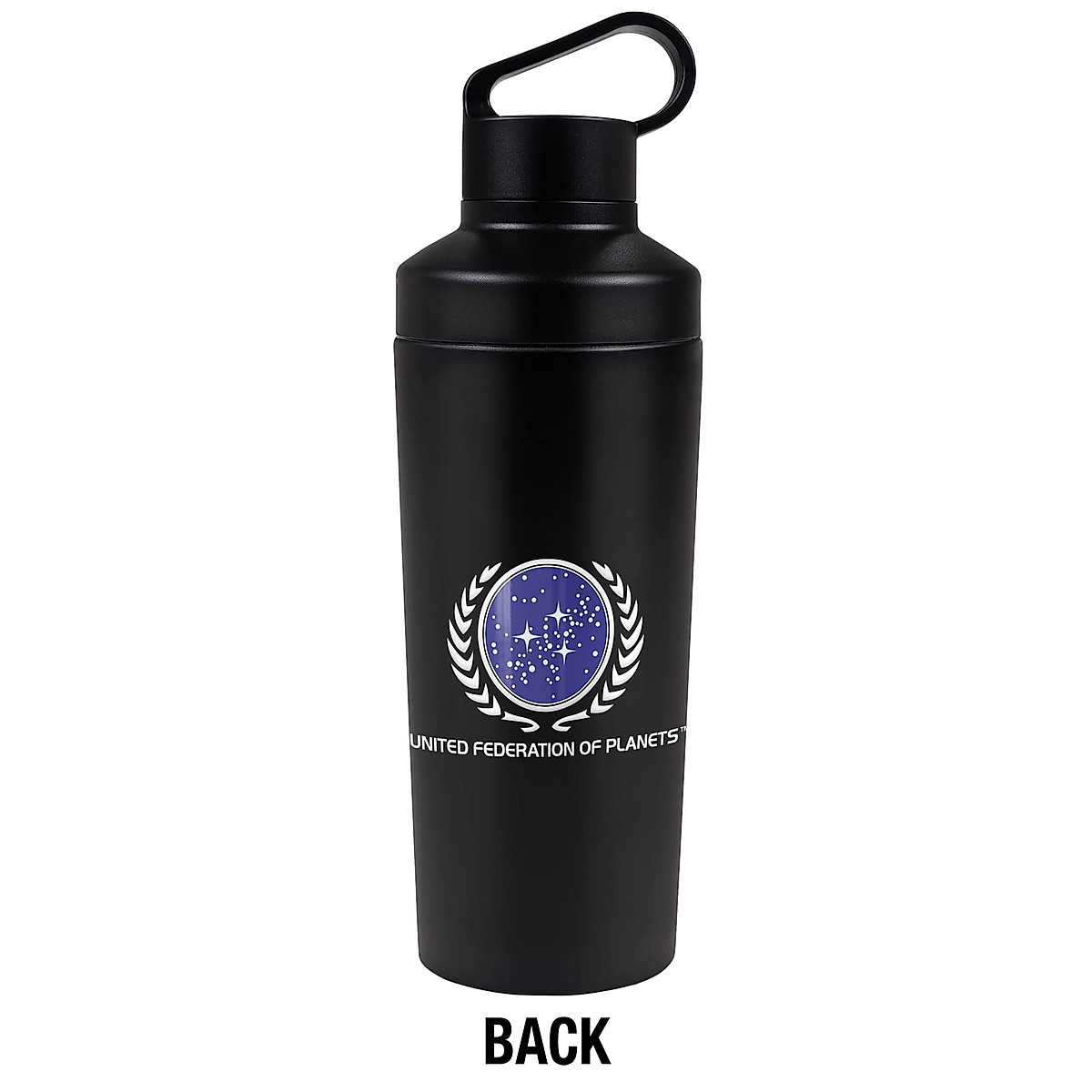 Star Trek OFFICIAL United Federation Logo 18 oz Insulated Water Bottle, Leak Resistant, Vacuum Insulated Stainless Steel with 2-in-1 Loop Cap