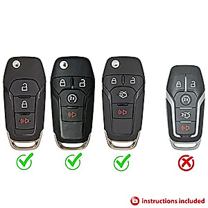 (2 Pack) CR2032 2032 for Ford FLIP Remote Key Fob Battery OEM Bundle Case Shell fits 2013-2022 EcoSport Expedition Escape Explorer F-150 250 350 450 550 Fusion Ranger Transit N5F-A08TAA or A08TDA