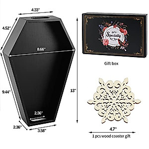 Goargif Coffin Tray,Wood Coffin Tray,Coffin Shape Serving Tray,Spooky Black Goth Decor Tray,Goth Candy Tray,Halloween Creepy Goth Decor Tray,Coffin Shelf,Black Goth Decor Tray,Goth Home Decor